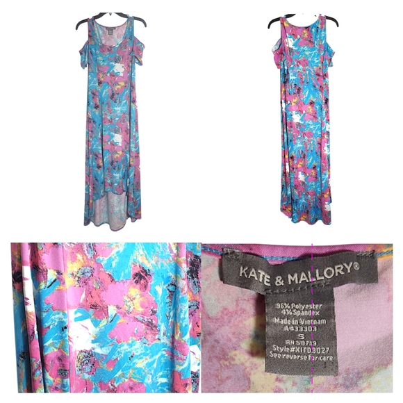 Kate & Mallory | Dresses | Kate Mallory Floral Maxi Dress Pink And Blue ...